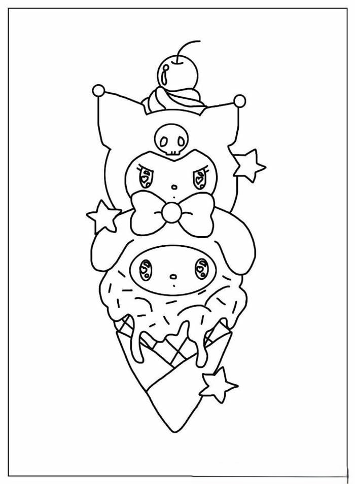 Mê Mẩn Với 99+ Tranh Tô Màu Kuromi và Melody Cho Bé - Tải Về Ngay!