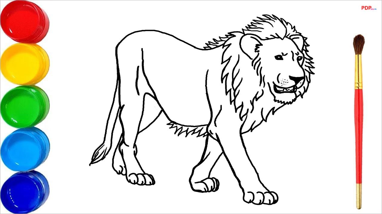 46+ Tranh tô màu con sư tử đẹp, dũng mãnh nhất cho bé tập tô